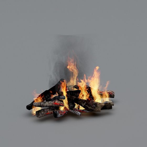 Detailed Campfire 3D Model – Realistic Flames & Logs