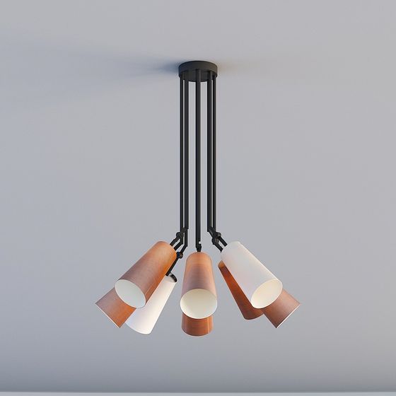 Sleek Low Poly Chandelier 3D model