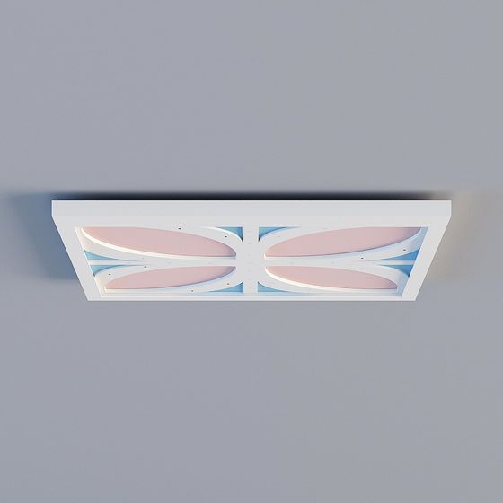 Elegant Low-Poly Ceiling Decorative Panel 3D model