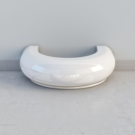 Sleek Streamlined Seat 3D Model – Modern White Design