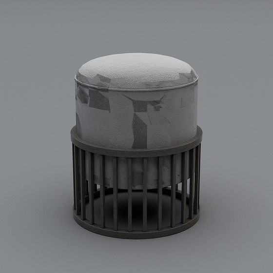 Industrial Style Cylinder Metal Cage Chair 3D model