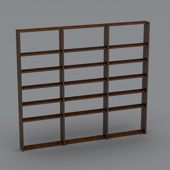Elegant Low-Poly Bookshelf 3D Model