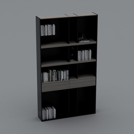 Elegant Low-Poly Bookshelf 3D model