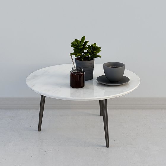 Modern Low-Polygon Round Table 3D model