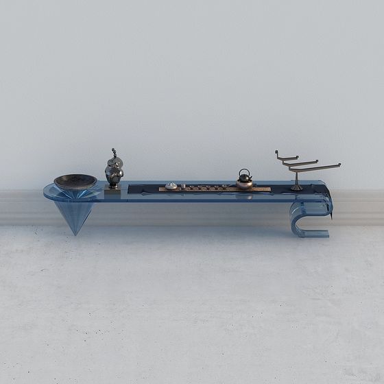 Streamlined Glass Display Stand 3D model