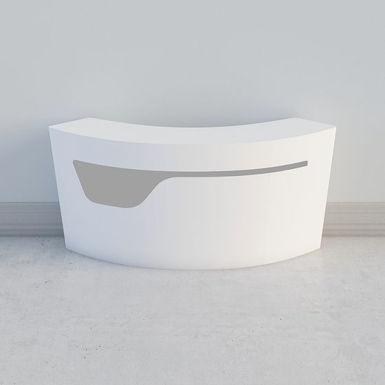 Modern Streamlined Reception Desk 3D model