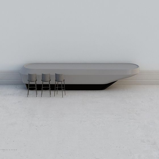 Futuristic Bar Counter 3D model for Modern Spaces