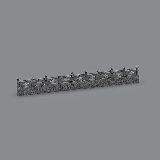 Classical Stone Railing 3D model