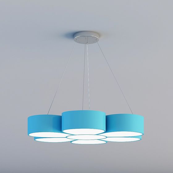 Blue Bloom Pendant Light 3D model for Modern Spaces