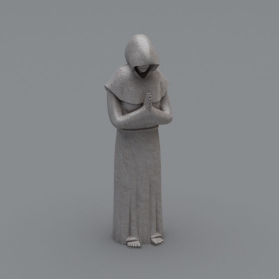 Praying Monk 3D model
