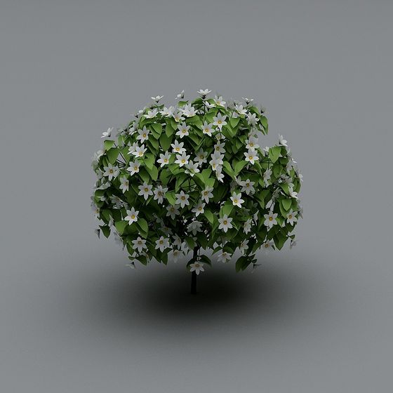Low-Poly High-Detail Flower Tree 3D model for Creative Projects