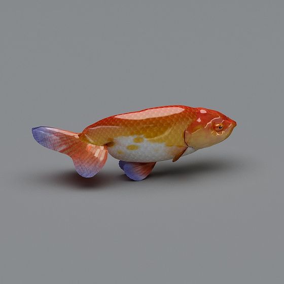 Vibrant Low-Poly Koi Fish 3D Model – Colorful Detail