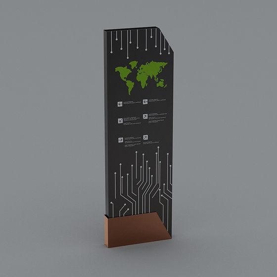World Map Display 3D model
