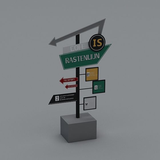 Futuristic Directional Sign 3D model