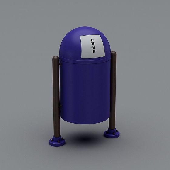 Stylish Low Poly Trash Bin 3D model