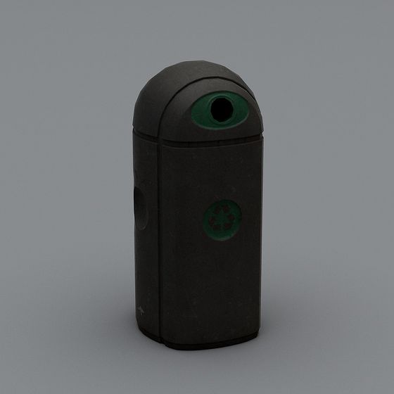 Stylish Low-Poly Trash Bin 3D model