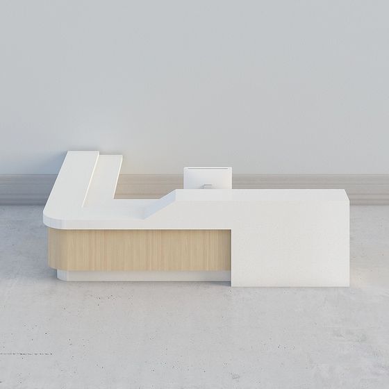 Geometric Reception Desk 3D model Design