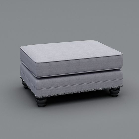 Simple Living Room Ottoman 3D model