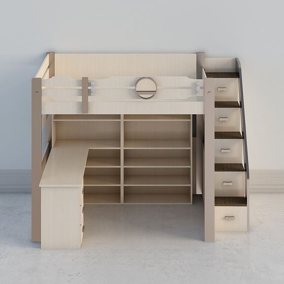 Multifunctional Loft Bed 3D Model for Modern Living