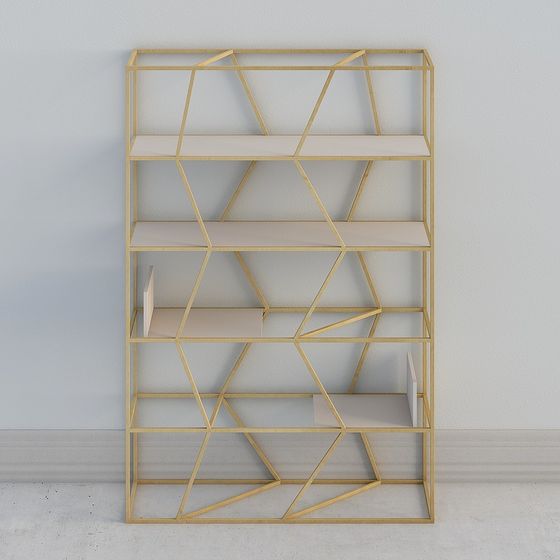 Geometric Bookshelf 3D model for Modern Interiors