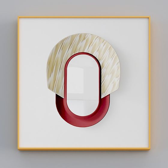 Mirror Loop 3D Model – Low Poly Red-White Design