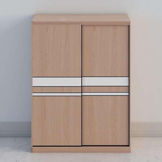 Modern Minimalist Sliding Wardrobe 3D model