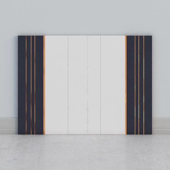 Striped Screen Partition 3D model for Creative Spaces