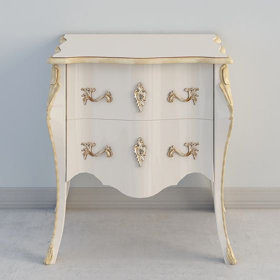 Rococo Style Vanity Table 3D model