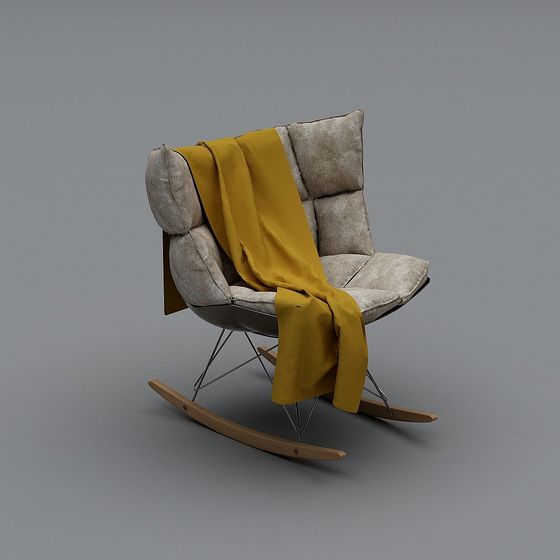 Stylish 3D Rocking Chair Model for Modern Interiors