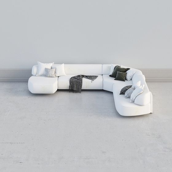 Modern L-Shaped Sofa 3D model