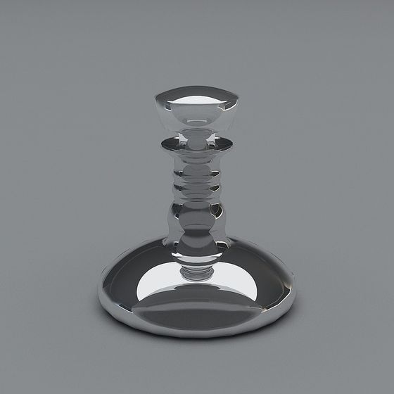 Elegant Low-Poly Candle Holder 3D Model