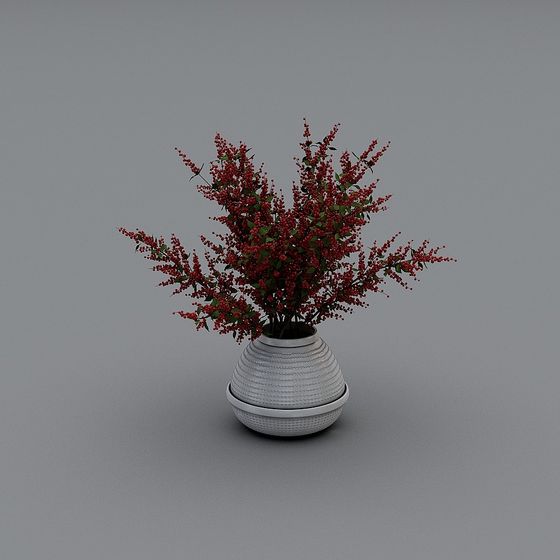 Winter Berry Vase 3D model