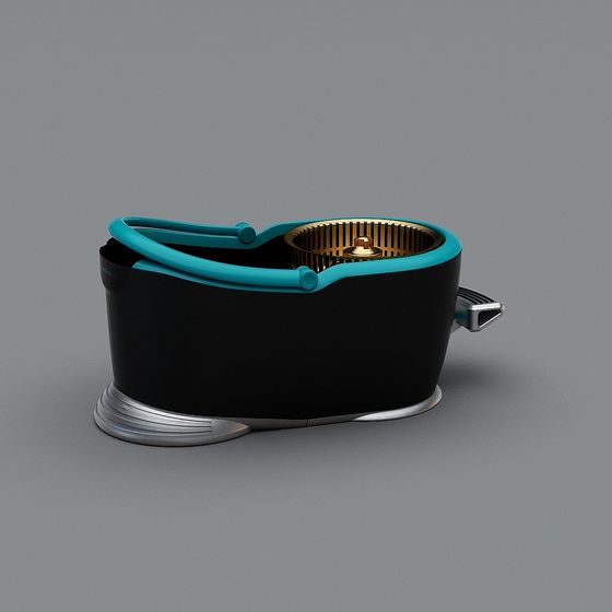 Unique Low-Poly Mop Bucket 3D model