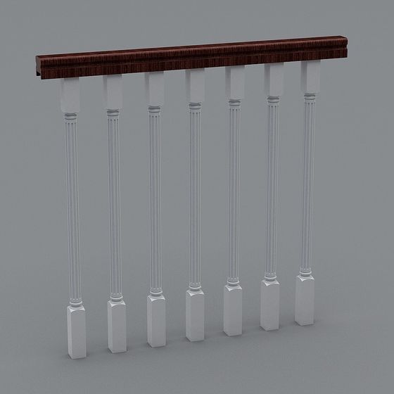 Elegant Railings 3D model for Classic Interiors