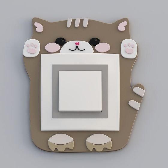 Cute Cat Switch Panel 3D model for Modern Interiors