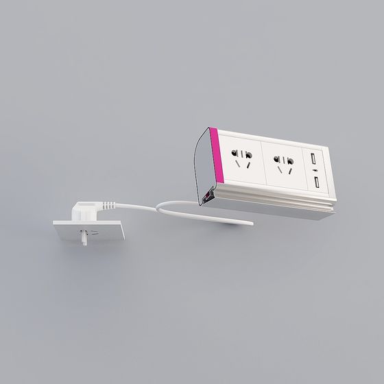 Modern Low-Polygon 3D Socket Model – Minimalist Design