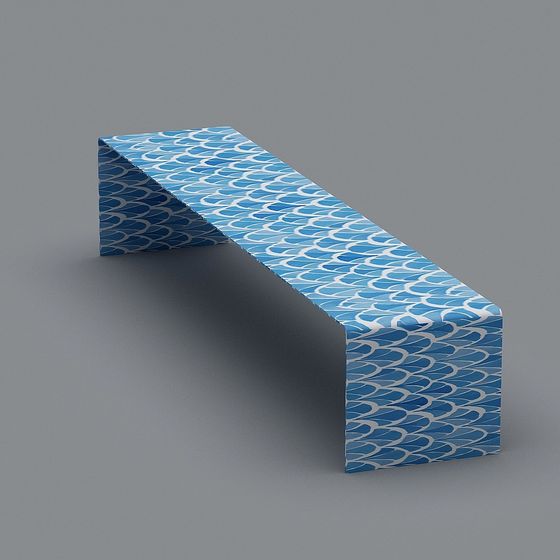 Elegant Wave-Shaped 3D Model for Aquatic Themes