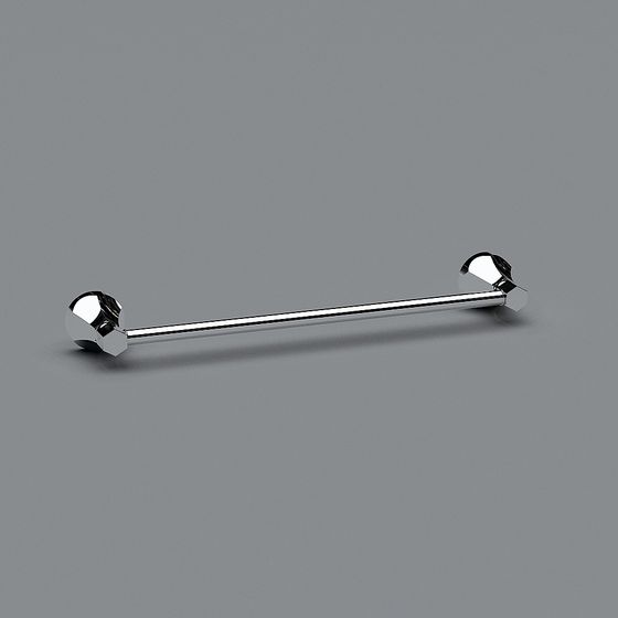 Sleek Polished Stainless Steel Handle 3D model