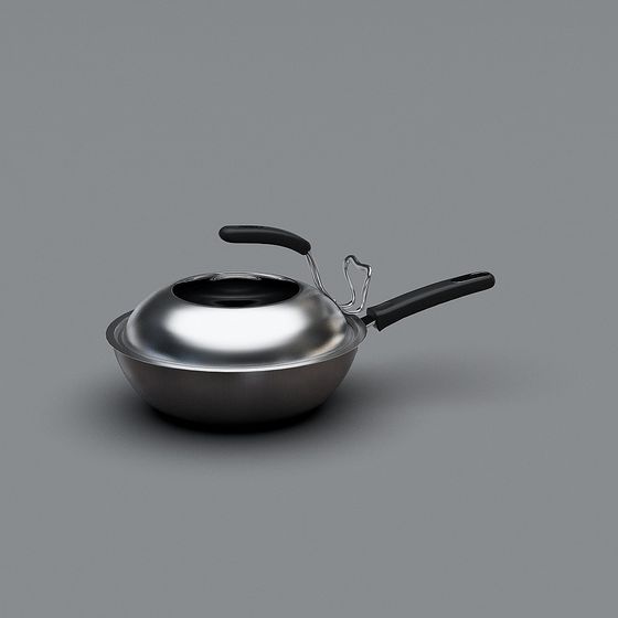 Elegant Low-Polygon Frying Pan 3D Model