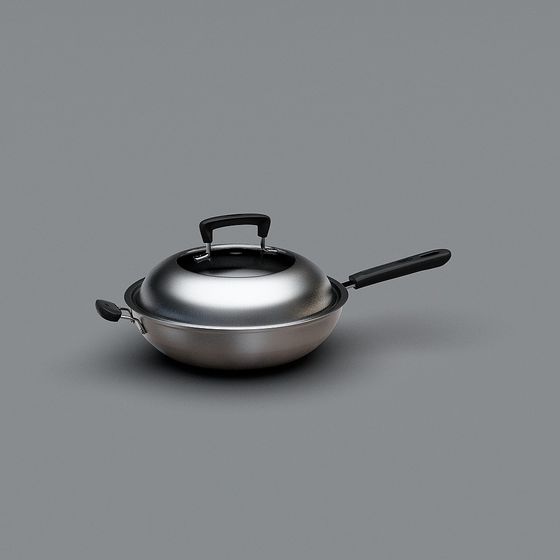 Stylish Low Poly Frying Pan 3D model