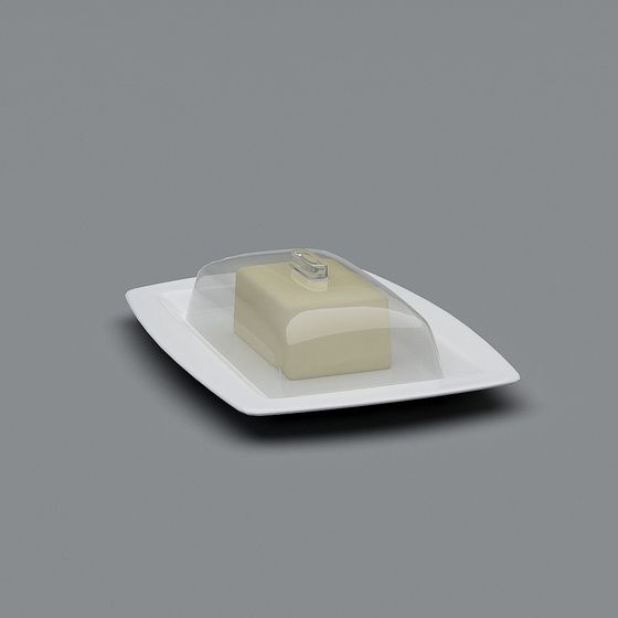 Cream Yellow Square Cheese Platter 3D model
