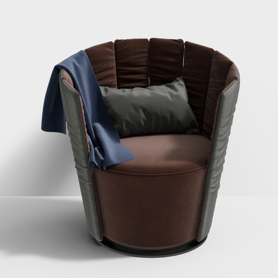 Round Comfort Chair 3D Model – Soft Curved Design