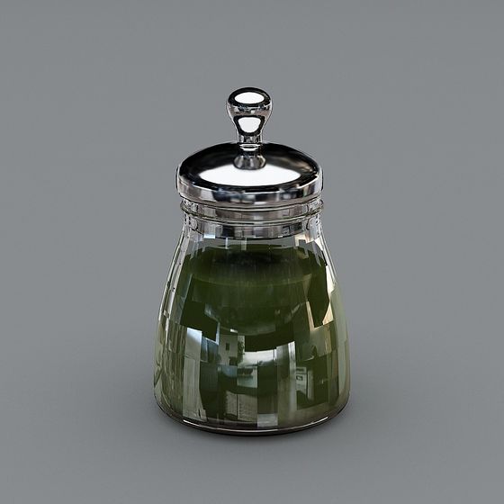 Stylish Glass Jar 3D Model for Modern Design