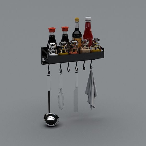 Modern Low-Poly Spice Rack 3D Model – Sleek Kitchen Storage