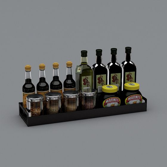 Stylish Spice and Condiment Bottles 3D model