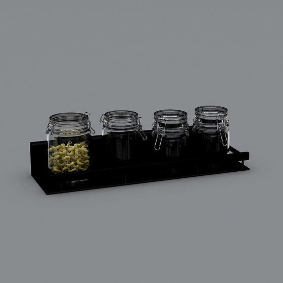 Stylish Storage Jar Display Rack 3D model