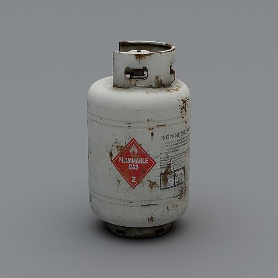 Low Poly Rusty Propane Cylinder 3D model