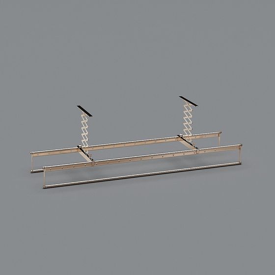 Sleek Metal Frame 3D Model – Reflective Silver Minimalist Design