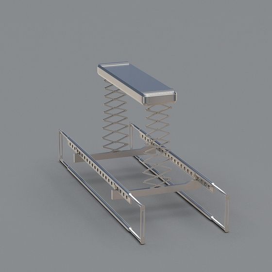 Foldable Laptop Stand 3D Model – Adjustable Metallic Design