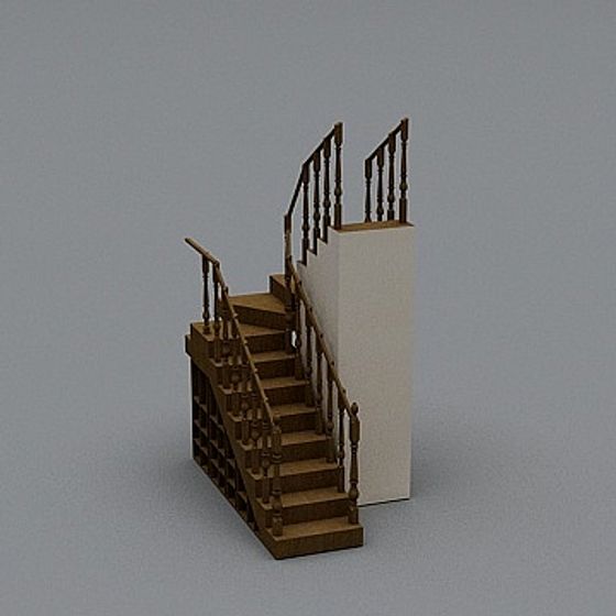 Charming Low-Polygon Staircase 3D model